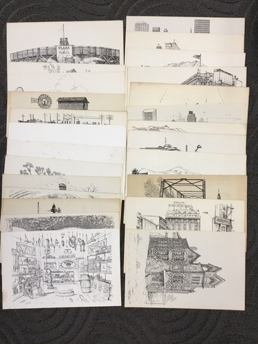 25 Collection Ricardo Richard Ross Texas Ink Pen Litho Art Print Sketch ...