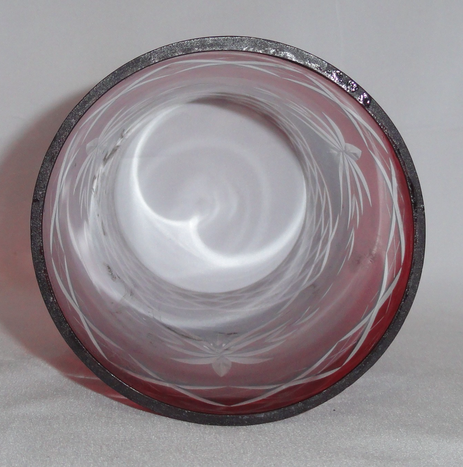 Vintage Bohemian Art Glass Shade ~ Ruby Red Cut to Clear Chimney | eBay