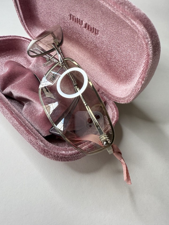 Miu Miu MU A50S Metal/clear Gradient Silver (5AK7R1) Sunglasses | eBay