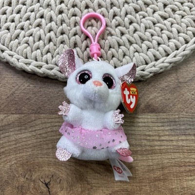Ty Beanie Boos Nina Ballerina Mouse Plush Keychain Bag Clip 3” NEW w ...