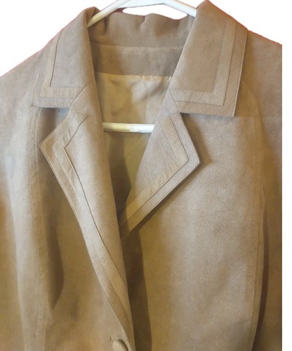 Women's M/L Lightweight Long Tan Suede Duster Coat EUC | eBay
