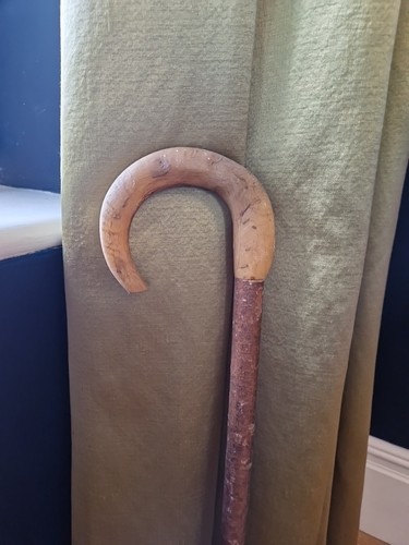 Antique Horn Handled Shepherds Crook Walking Stick Cane Wooden ...