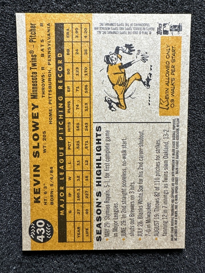 KEVIN SLOWEY #430 2009 Topps Heritage SP Short Print Texas Rangers | eBay