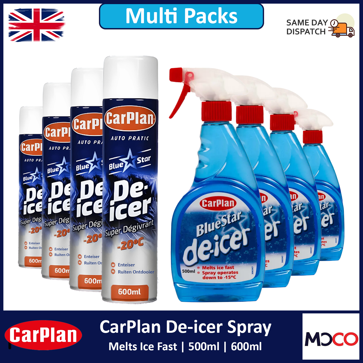 CarPlan Car Window Windscreen Lock De Icer Spray Antifreeze Frost Ice ...