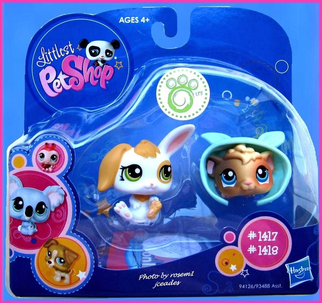Hasbro Littlest Pet Shop LPS Figure 1417 Bunny Rabbit 1418 Guinea Pig ...