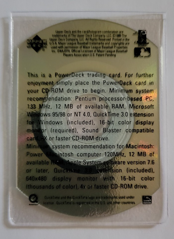 1999 Upper Deck Power Deck Time Capsule CD-ROM Alex Rodriguez #6 | eBay