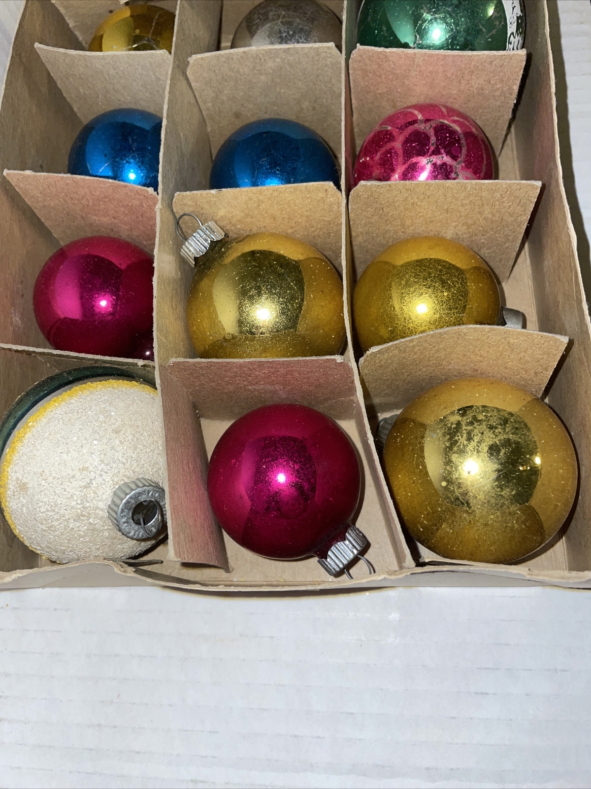 Coby 12 Christmas Ornaments Blue's Vintage In Box | eBay