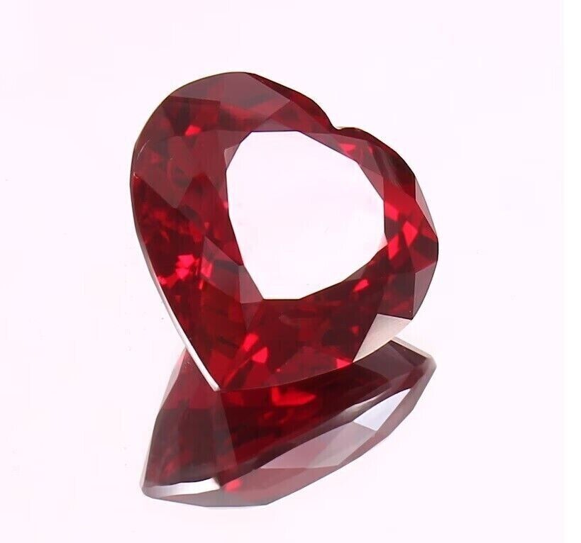 32 +Ct Natural Burmese Red Ruby Flawless Heart Cut Loose + Certified ...