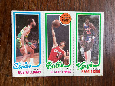 1980 Topps Gus Williams / Reggie Theus / Reggie King RC #41 / 128 / 233 ...