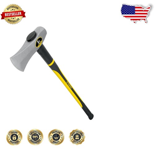 Heavy-Duty 8-Pound Splitting Maul with Rubber Grip Handle & Sheath ...