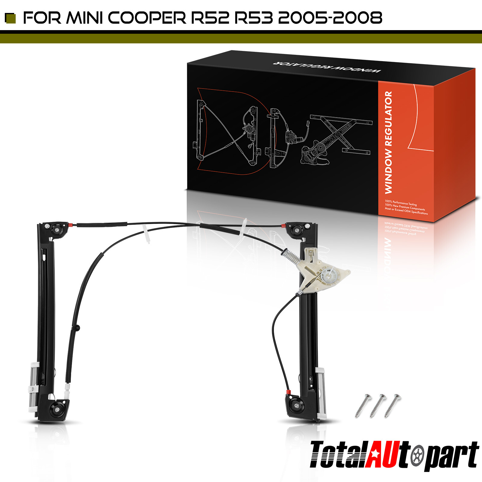 Window Regulator W/o Motor Front Left Driver for Mini Cooper R52 R53 ...