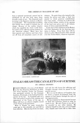 1923 Magazine Article * Italico Brass Venice Venetian Painter by Amelia ...
