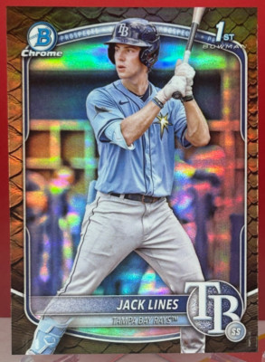 2025 Bowman Jack Lines 1st Chrome Prospects Reptilian Refractor #BCP-64 ...