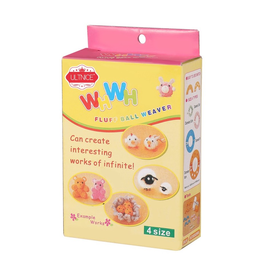 ULTNICE 8pcs 4 Sizes Essential Pompom Maker Fluff Ball DIY Needle Craft ...