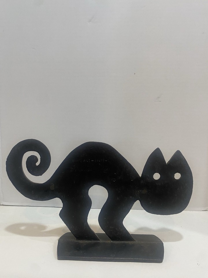 Vintage Halloween MMA CAST IRON BLACK CAT Door Stop Metropolitan Museum ...