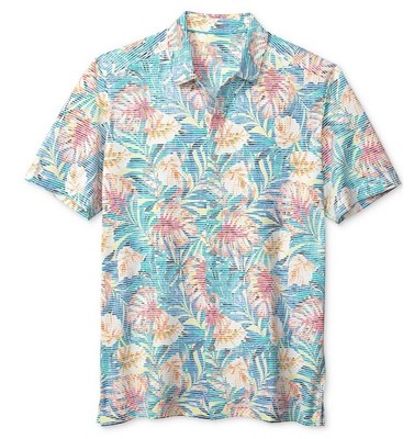 Tommy Bahama Island Zone COSTA WAVE POSITANO PALMS Camp Shirt $128 LGE ...