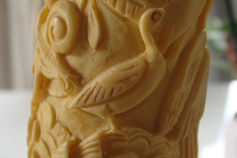 Défense d'éléphant,en résine sculptée,déco singes,animaux,imitation ...