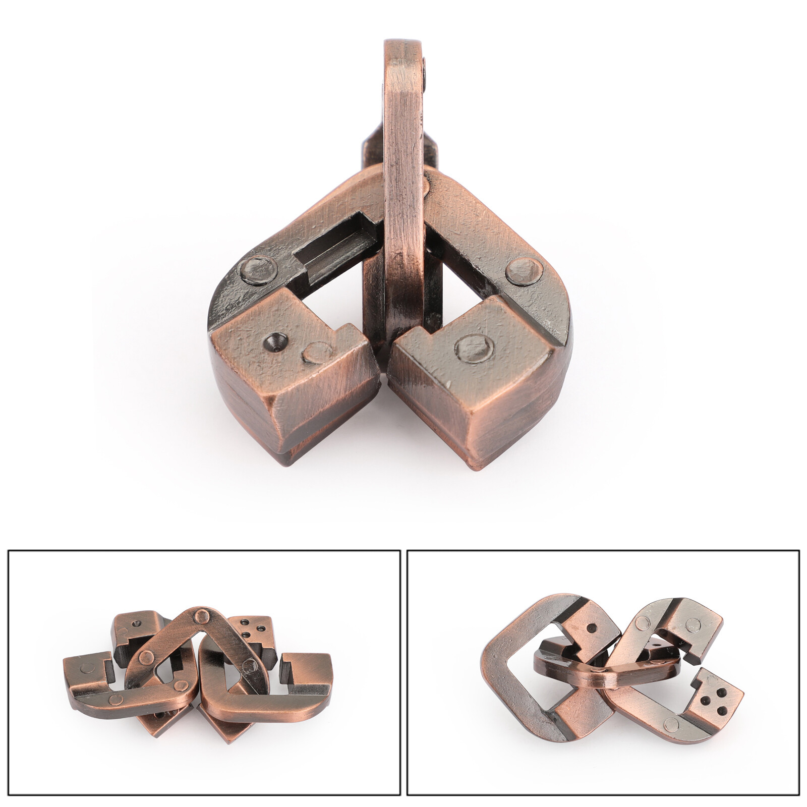 Vintage Alloy Puzzle Box Metal Lock Toys IQ Mind Brain Teaser Game ...