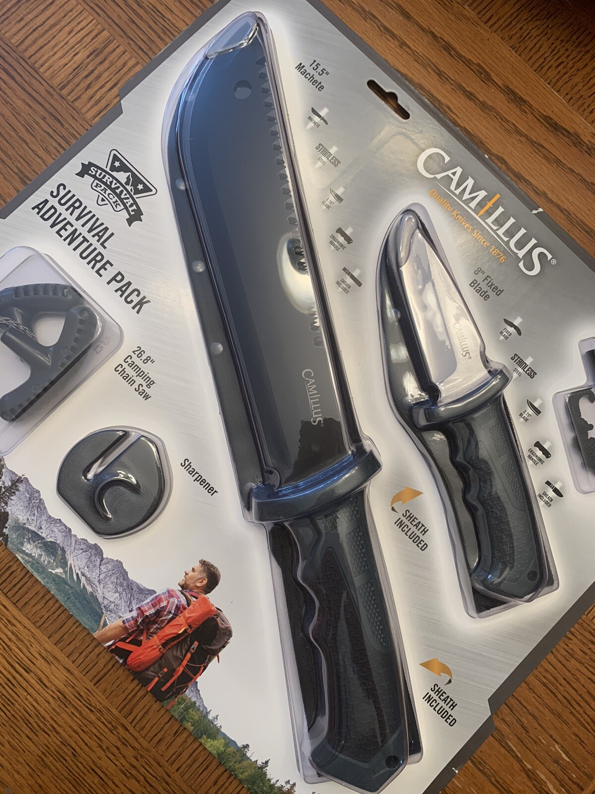 CAMILLUS SURVIVAL ADVENTURE PACK 2 KNIFES, BLADE SHARPENER, FIRE ...