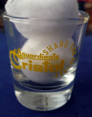 VINTAGE AGUARDIENTE CRISTAL TEQUILA SHOT GLASS SHARE THE SECRET | eBay
