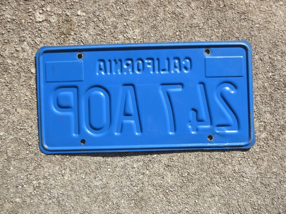 1970 California Blue Yellow License Plate 247 AOP CA Chevrolet Ford ...