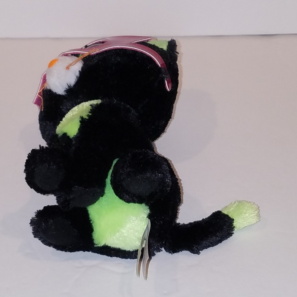 Ty Beanie Boos 2011 Phantom Ghost 2014 Jinxy Cat 2005 Merlin Halloween ...