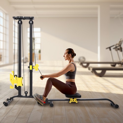 Pull Down Machine Multifunction Low Row Bar Cable Fitness Body Workout ...