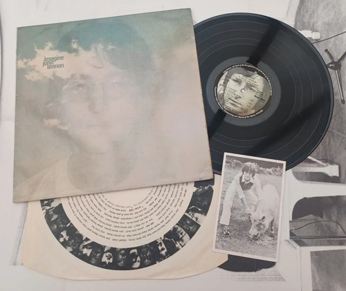 JOHN LENNON " IMAGINE " SUPER EARLY UK LP PRESS + INNER POSTER & CARD ...