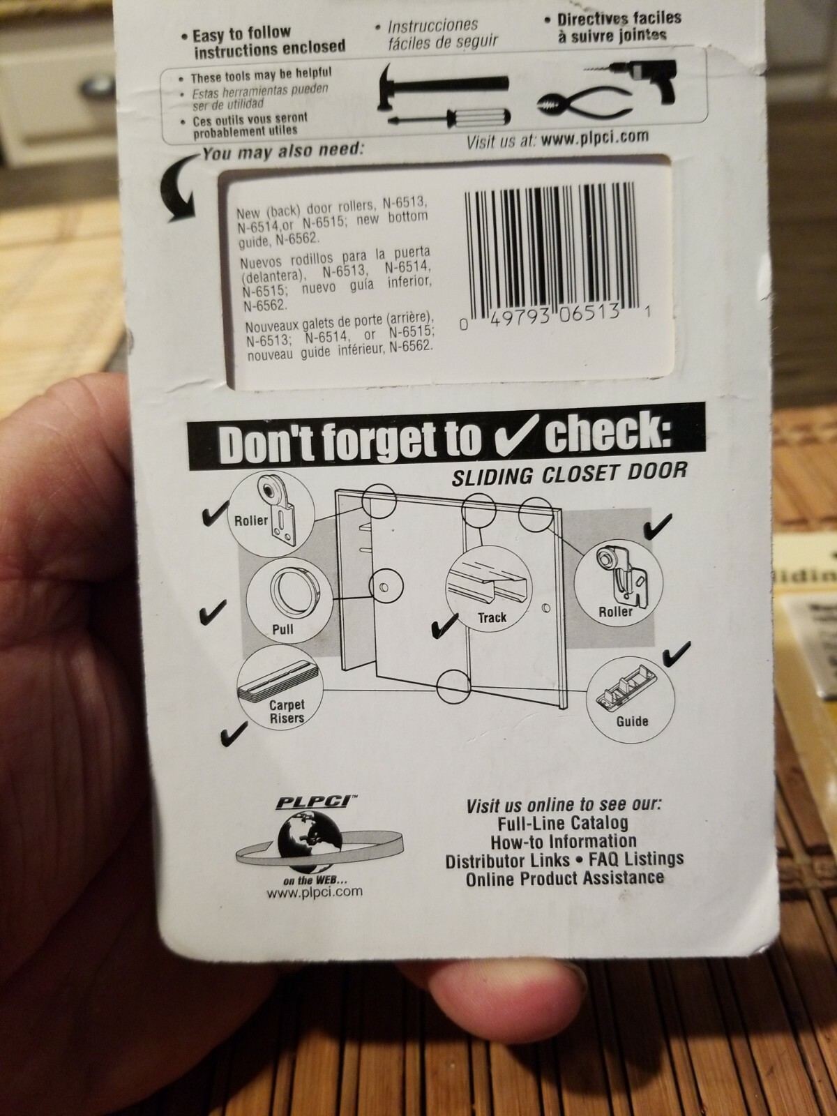 PLPCI Sliding Closet / Wardrobe Door Replacement Hardware N6513 -2 Pack ...