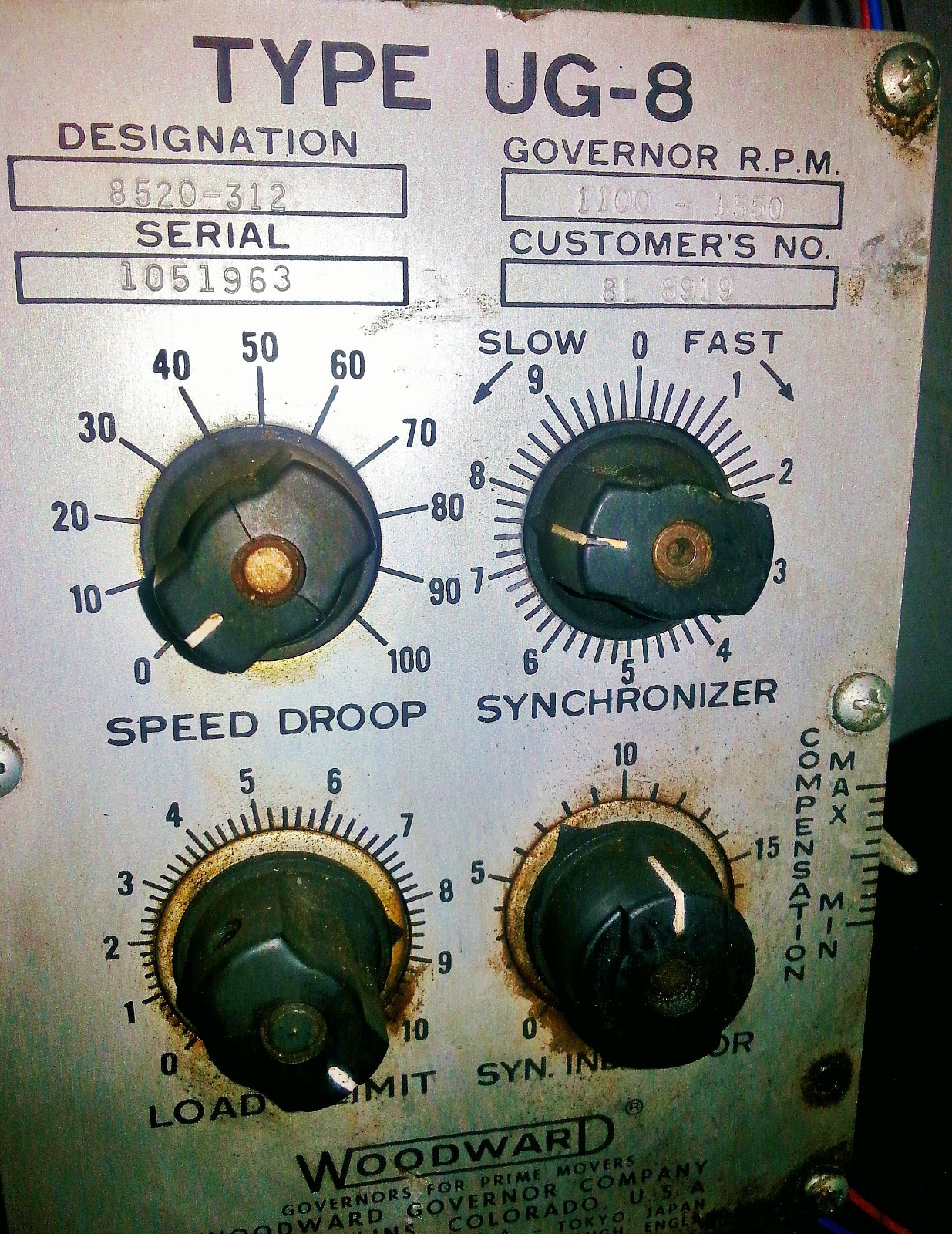 WoodWard Governor UG 8 | eBay