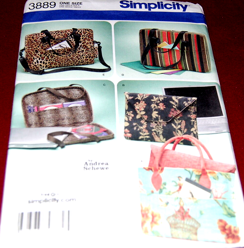 Simplicity Pattern # 3889 - Five Styles Lap Top Cases Computer Bags ...