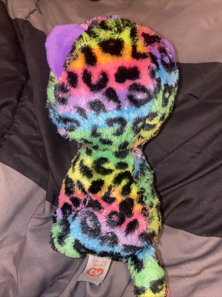 Ty Beanie Boo Dotty Leopard Plush Stuffed Animal Pink Sparkle Glitter ...