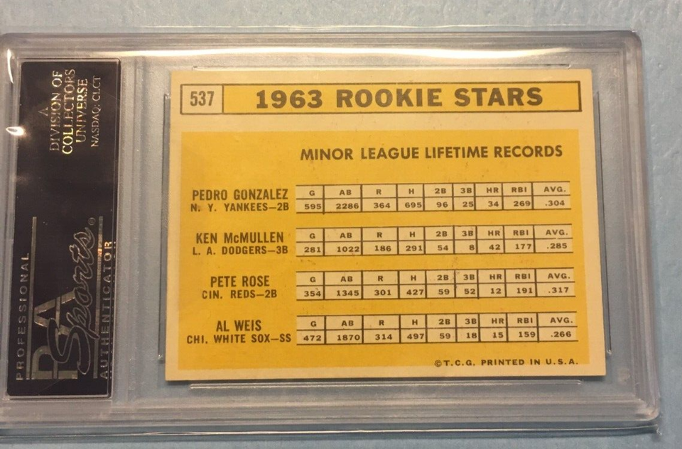 1963 Topps PETE ROSE ROOKIE #537 PSA 6 | eBay
