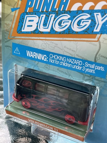 🆕JADA Punch Buggy Slug Bug Bus VW VOLKSWAGEN T1 Black🔥Red Flames ...