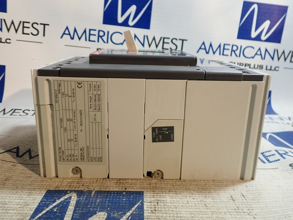 New ABB SACE Tmax T4 V 250 4 pole 200 amp Circuit Breaker 1SDA054503R1 ...