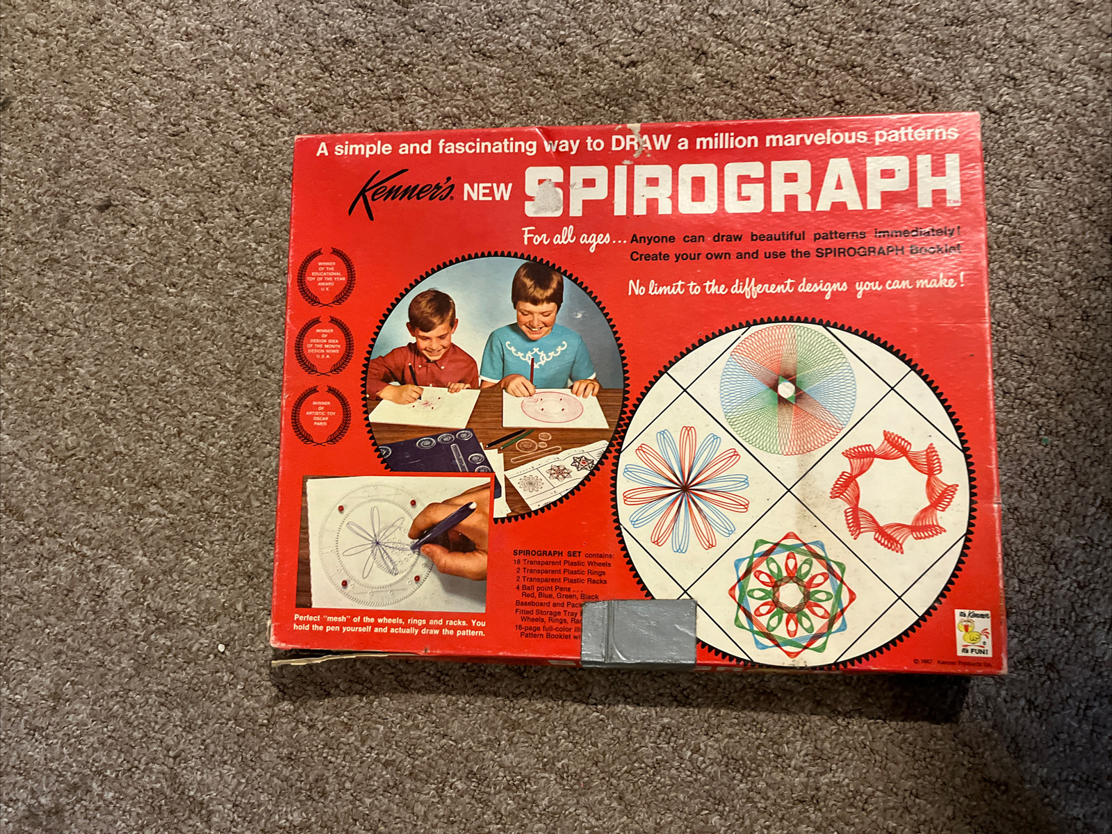 Vintage Kenner's New Spirograph Drawing Set No. 401 1967 Complete Box ...