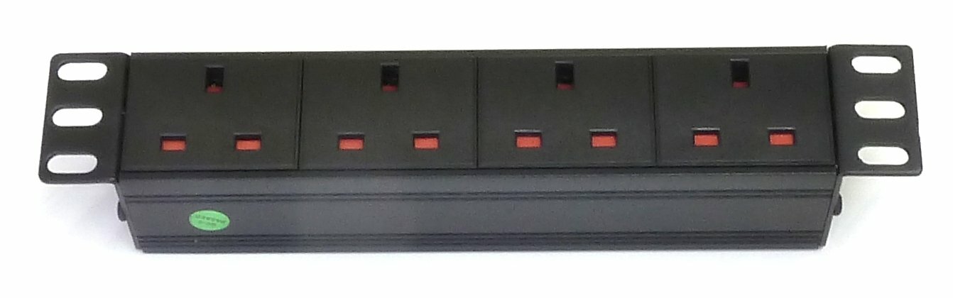 10" 4 Way Horizontal Power Distribution Unit Strip UK Miniline PDU Rack ...