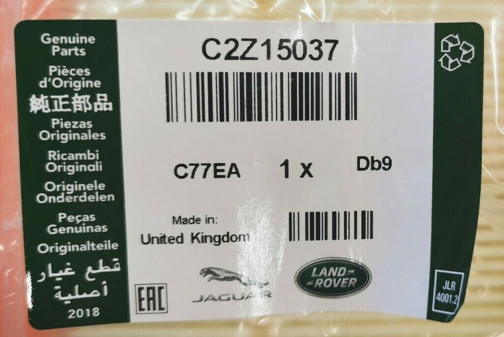 Genuine Jaguar XJ 2009-2015 XF 2010+ & AIR FILTER PK2 - C2Z15037 | eBay UK