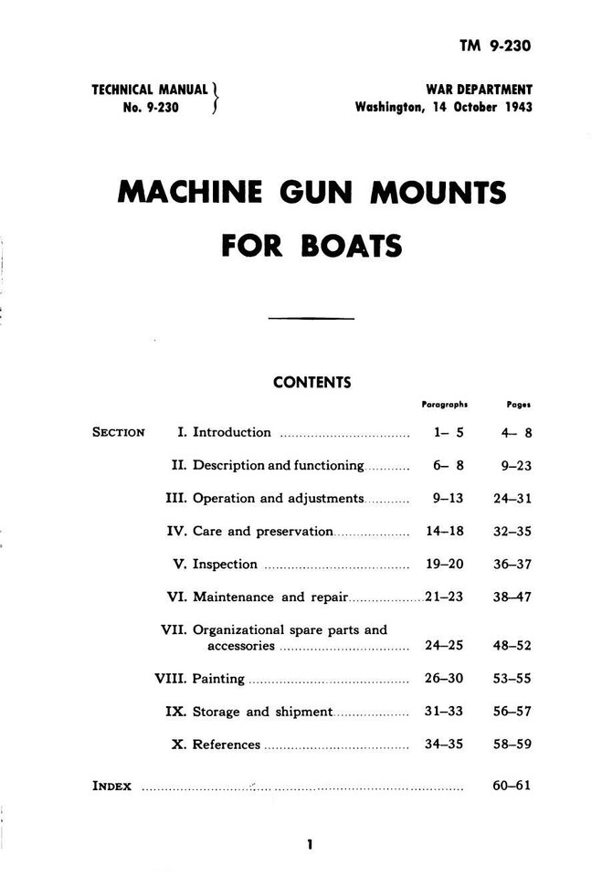 TM 9-230 Machine Gun Mounts for Boats Manual U.S.Navy WWII PT Boat ...