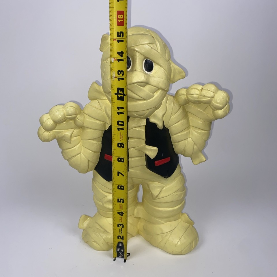 VTG 90's Halloween Large Ceramic Mummy Hand Painted 16 Inch Tall Spooky ...