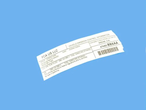 Genuine Mopar Veci Label Label US Canada 47480886AA | eBay