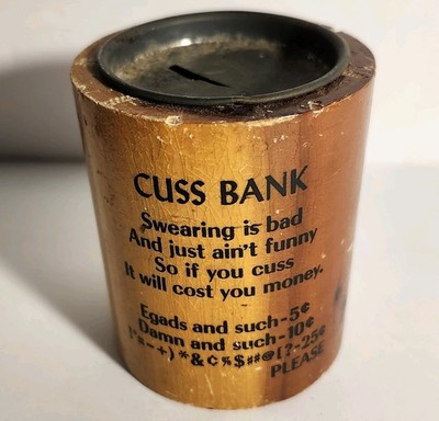Vintage Cuss Bank- Made Of Wood | eBay