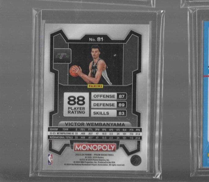 2023-24 Monopoly Prizm VICTOR WEMBANYAMA Rookie Card RC Base Spurs #81 ...