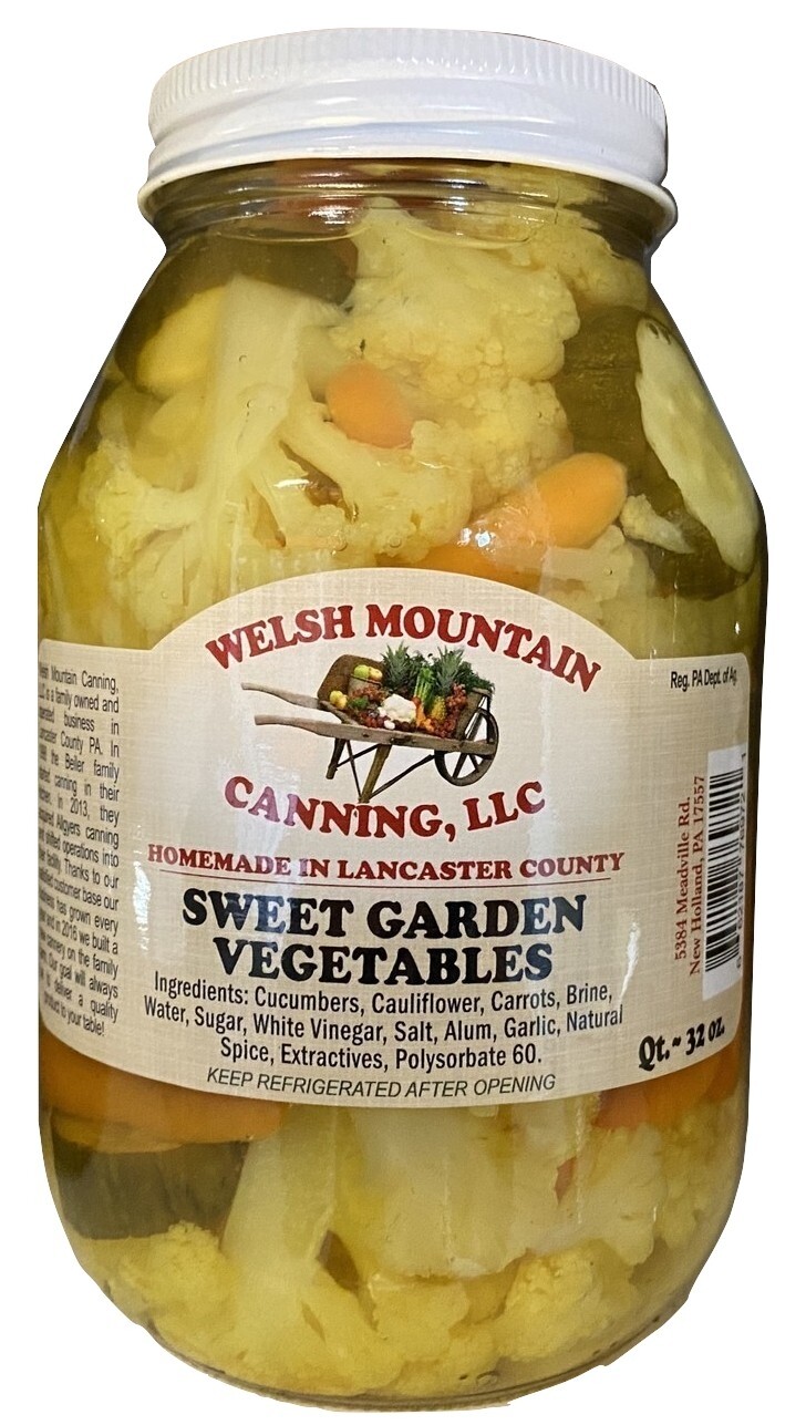 AMISH SWEET GARDEN VEGETABLES - 32 oz Pint Cucumber Cauliflower Carrot ...