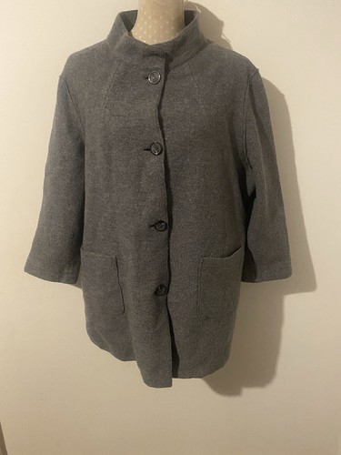 BASLER Grey Boiled Wool Coat 100% Virgin Wool Size 20/22 | eBay