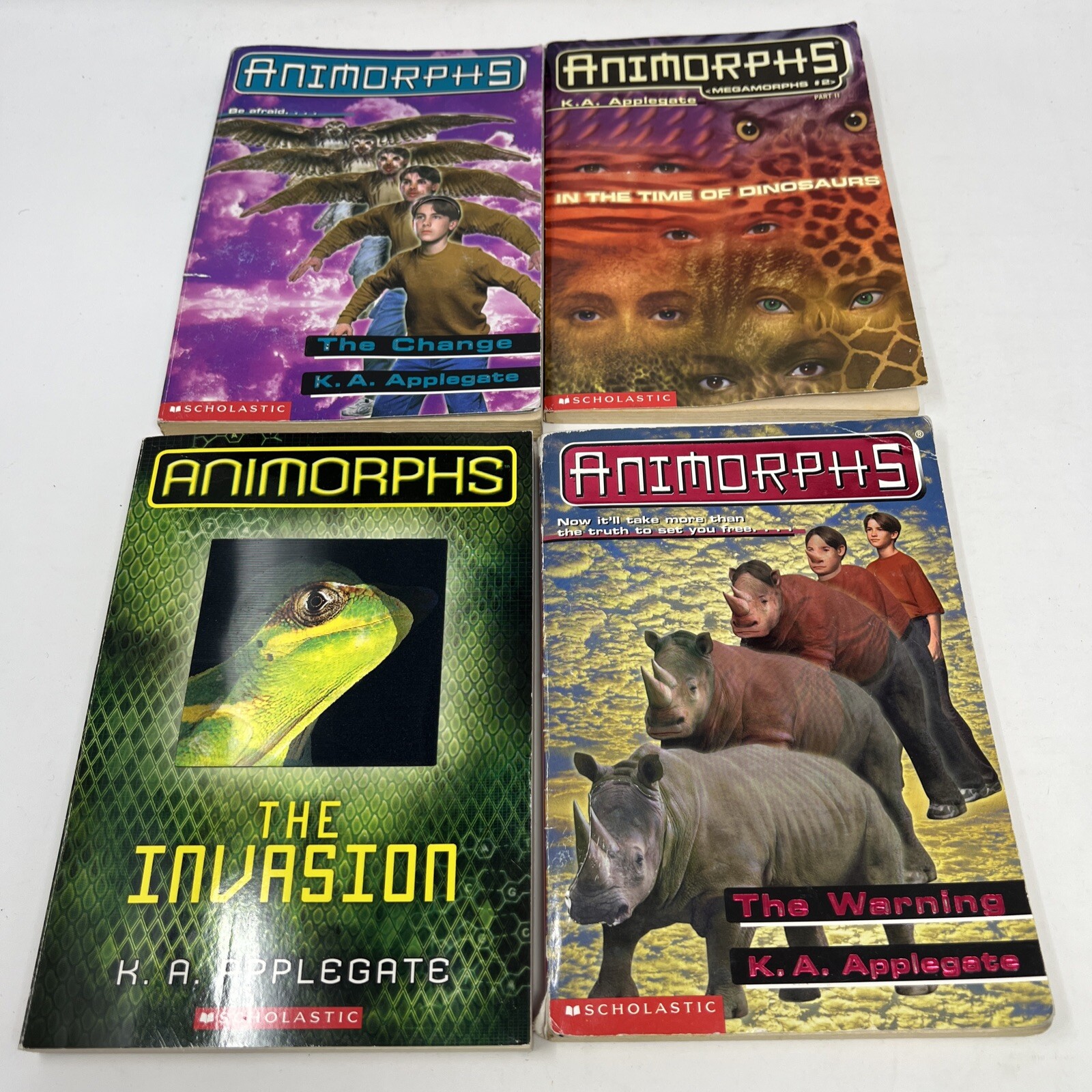 Lot Of 4 Animorphs Books K.A. Applegate The Invasion MEGAMORPHS 2 ...