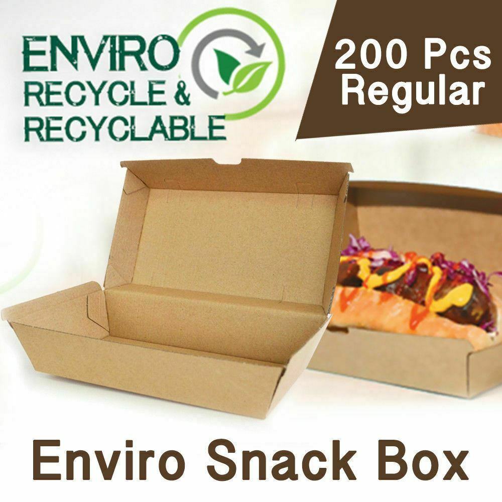 CARDBOARD SNACK/DINNER/HOTDOG BOXES KRAFT TAKEAWAY ENVIRO DISPOSABLE ...