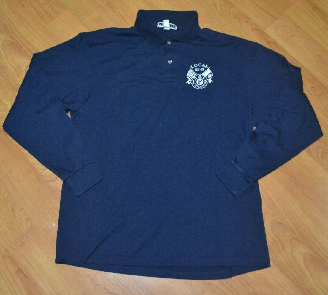 Sylvania OH Firefighter Local 2243 IAFF Union Long Sleeve Polo Shirt ...