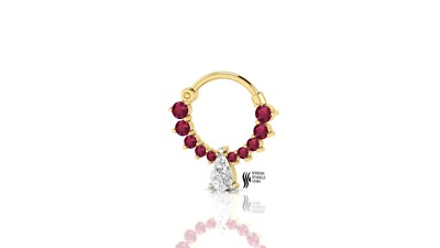 Lab Diamond ruby ear piercing helix septum lab diamond nose piercing ...
