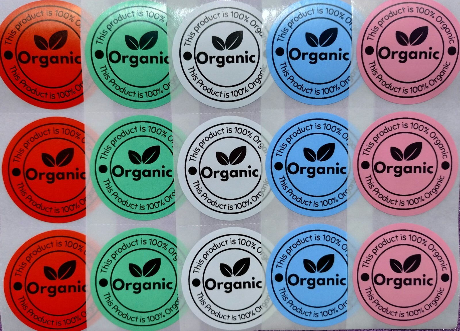 40 ORGANIC STICKERS 2" LABELS SEALS SCRATCH RESISTANT FOOD CANNING ...